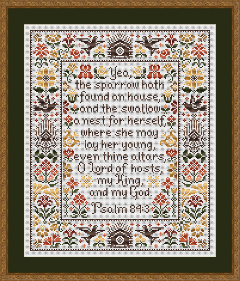 Late Summer Sparrows and Swallows Psalm 84:3 Cross Stitch Pattern 2006 ...